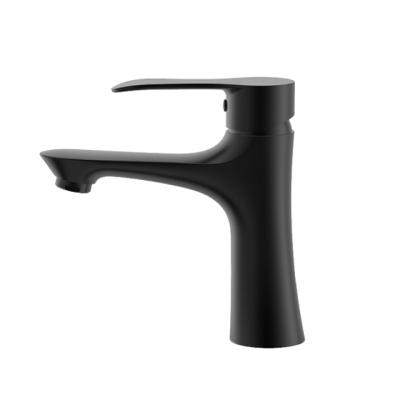 China ARROW Modern Black Bright Chrome Plated Single Hole Basin Mixer Faucet with Water Saving Aerator for sale