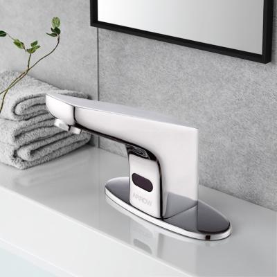 China ARROW Brand Modern Electronic Sensor Faucet with Ceramic Valve Core Chrome Plating Deck Mounted for Public Spaces for sale