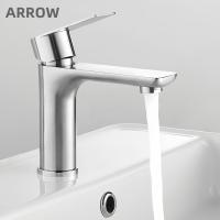 China ARROW Modern Single Handle Stainless Steel Basin Mixer Faucet with Ceramic Valve and Waterfall Design for Bathroom Sink for sale
