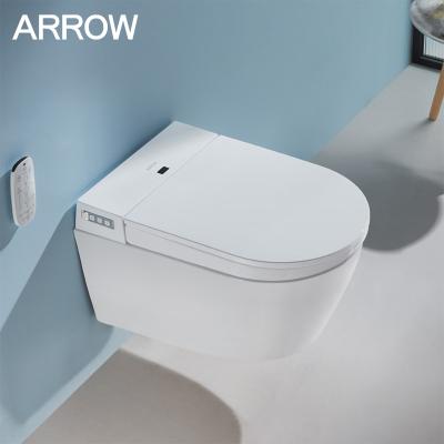 China ARROW Smart Toilet with Remote Control Heated Seat and Self-cleaning Glaze Wall-Mounted Intelligent Bidet Toilet for sale