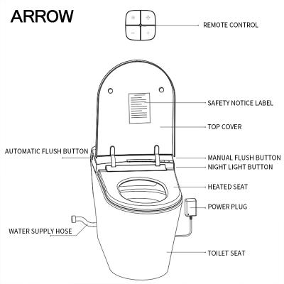 China ARROW ST-8008 IoT Smart Toilet | WiFi-Connected App Control, Health Monitoring Bidet with Usage Analytics & Voice Assistant Ready for sale