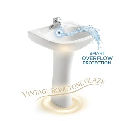 China ARROW FP3606 Vintage Freestanding Pedestal Basin, Bone Color Ceramic Classic Bathroom Sink Pedestal for sale
