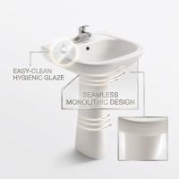 China ARROW FP3603 Modern Freestanding Pedestal Basin, Ivory Ceramic Contemporary Bathroom Sink Pedestal for sale