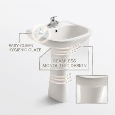 China ARROW FP3603 Modern Freestanding Pedestal Basin, Ivory Ceramic Contemporary Bathroom Sink Pedestal for sale