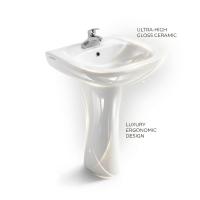 China ARROW FP3605 Luxury Freestanding Pedestal Basin, High-Gloss White Ceramic Elegant Bathroom Sink Pedestal for sale