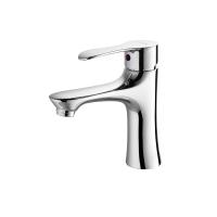 China Washroom Basin Faucet High Quality One Handle Brass Chrome Water Tap Hot Cold Mixer Faucets for sale