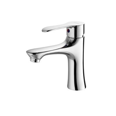 China Washroom Basin Faucet High Quality One Handle Brass Chrome Water Tap Hot Cold Mixer Faucets for sale