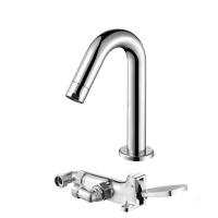 China Stepped-on Basin Faucet Pedal Control Cold Water Mixer Tap Chrome Washroom Factory Supply for sale