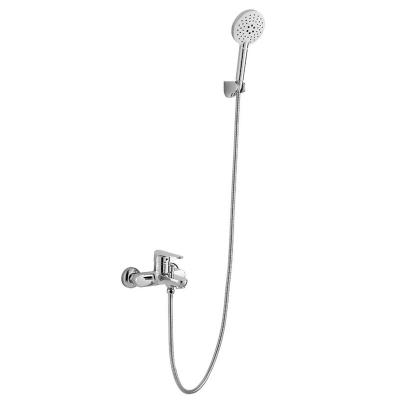 China Bathroom Rain Handshower Wall Mounted Hand Shower Faucet Set System Chrome Household for sale