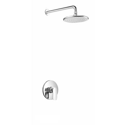 China Bathroom Headshower Built-in Shower Set Modern Round Chrome Head Shower System Easy Clean for sale