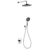 China Brass Shower Set Built-in Bath Shower System Easy Clean Rainfall Round Head Shower With Faucet for sale