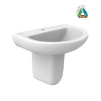 China SASO Semi Freestanding Pedestal Basin Wall Hang With Overflow Sanitary Ware for sale