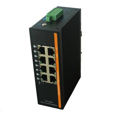 China 10/100/1000M 8-port Industrial Ethernet POE Switch for sale