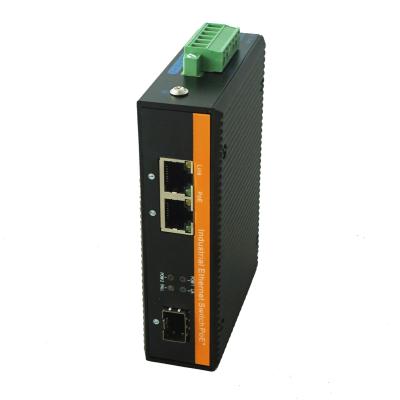 China 10/100M 1 fiber port+2 RJ45 ports Industrial POE Switch for sale