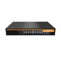 China 19 Port Fast Ethernet Switch 16 X 10 100Mbps RJ45 2 Gigabit RJ45 Uplink 1 Gigabit SFP Fiber Port Unmanaged Metal Network Switch TBC S4116N 3PF for sale