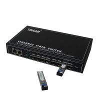 China 10/100/1000M single mode single fiber 8 fiber ports & 2 RJ45 ports fiber switch （External） for sale