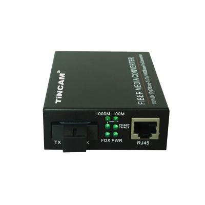 China 10/100/1000M single mode single fiber External power supply Fiber Media Converter for sale