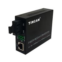 China TiNCAM 10/100/1000M single mode dual fiber External power supply Fiber Media Converter for sale