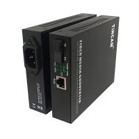 China TiNCAM 10/100/1000M single mode single fiber SC 20KM Internal power supply Fiber Media Converter for sale