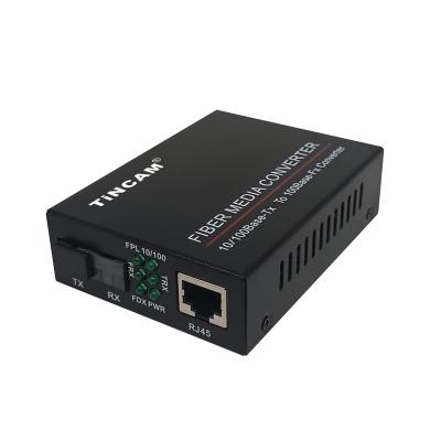 China 10/100Mbps Fast Ethernet BiDi Single Mode Single Fiber Media Converter 1 SC Fiber + 1 RJ45 Port 25km 1310/1550nm External Power Adapter TNC-ME1312E-S20AB for sale