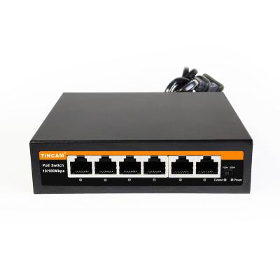 China 4 Port PoE Switch with 2 Fast Ethernet Uplink Ports 6-Port Unmanaged PoE Switch IEEE 802.3af/at 48W Built-in Power Supply Unmanaged TNC-EPS4306N4 for sale