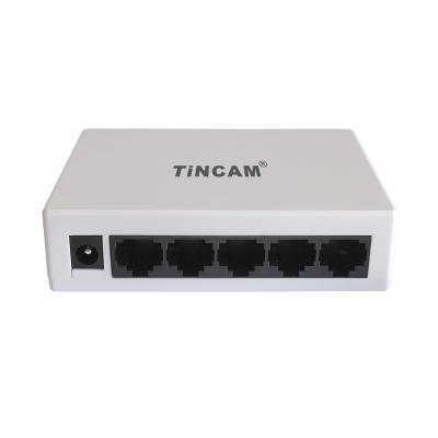 China 5-Port Gigabit Ethernet Switch Unmanaged Plug & Play Network Switch 10/100/1000Mbps RJ45 Desktop Plastic Housing External 5V Power Adapter TBC-S5005ES for sale