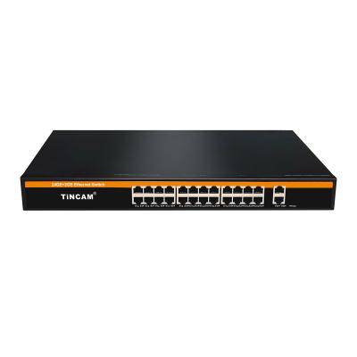 China 26 Port Gigabit Ethernet Switch 24 x Gigabit RJ45 Ports + 2 x Gigabit Uplink Ports 1U Rack Mount Unmanaged Network Switch TBC-S5024U-2G for sale