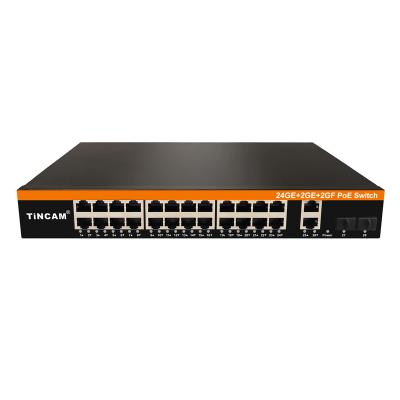 China 24 Port Gigabit PoE Switch 28-Port Ethernet Switch with 24 PoE+ Ports 2 Gigabit RJ45 Uplink 2 Gigabit SFP Slots IEEE 802.3af/at 200W Rackmount TBC-PS5124N-4PF for sale