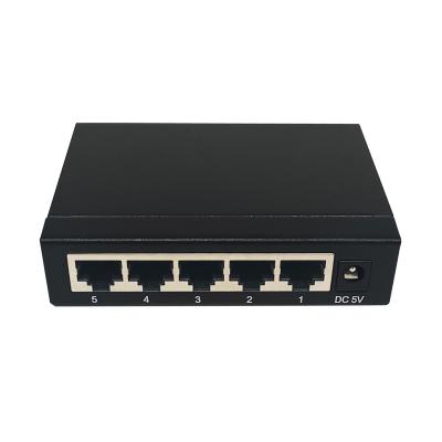 China 5 Port 10/100Mbps Fast Ethernet Switch Unmanaged Desktop Network Switch Metal Case Plug and Play External 5V Power Adapter TBC-S4005E for sale