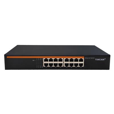 China 16 Port 10/100Mbps Fast Ethernet Switch Unmanaged Network Switch Rackmount/Desktop Metal Switch Internal Power Supply TBC-S4016N for sale