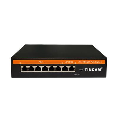 China 8 Port Fast Ethernet PoE Switch 6 PoE Ports 2 Uplink Ports 10/100Mbps Unmanaged IEEE 802.3af/at 250m Extend Metal Case 65W TBC-PS4308N for sale