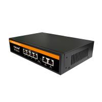 China 6 Port Gigabit PoE++ Switch 4 PoE Ports 2 Uplink RJ45 Ports IEEE 802.3af at bt 120W PoE Budget Desktop Metal Case TBC-PSD4506N for sale
