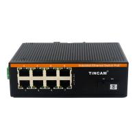 China TiNCAM Industrial Ethernet Switch Gigabit BiDi Fiber Media Converter 1-Port SC Single-Fiber to 8-Port RJ45 PoE Optional SM 20km 1310/1550nm DIN-Rail Mount TBC-GF2518-S20AB/TBC-GFP2518-S20AB for sale