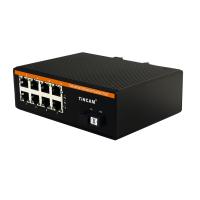 China TiNCAM Industrial Ethernet Switch Gigabit BiDi Fiber Media Converter 1-Port SC Single-Fiber to 8-Port RJ45 PoE Optional SM 20km 1310/1550nm DIN-Rail Mount TBC-GF2518-S20AB/TBC-GFP2518-S20AB for sale