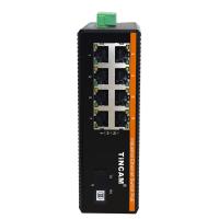 China TiNCAM Industrial Ethernet Switch Gigabit BiDi Fiber Media Converter 1-Port SC Single-Fiber to 8-Port RJ45 PoE Optional SM 20km 1310/1550nm DIN-Rail Mount TBC-GF2518-S20AB/TBC-GFP2518-S20AB for sale
