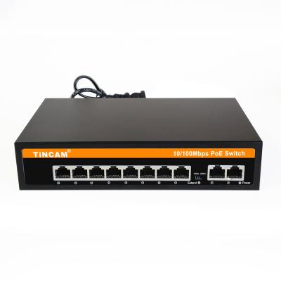 China 8-Port 10/100Mbps PoE Switch with 2 Uplink Ports 250m Extend VLAN IEEE 802.3af/at 96W Built-in Power Supply Unmanaged Metal Network Switch TNC-EPS4310N9 for sale