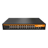China 27 Port Passive PoE Switch with 24 Fast Ethernet Non-Standard PoE Ports 2 Gigabit Uplink Ports 1 Gigabit SFP Port 200W 300W 250m Long Range TBC-FP4124N-3PF for sale