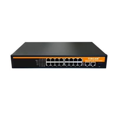 China 19 Port Passive PoE Switch with 16 Fast Ethernet Non-Standard PoE Ports 2 Gigabit Uplink Ports 1 Gigabit SFP Port 150W 200W 300W 24V 250m Long Range TBC-FP4216N-3PF-V for sale