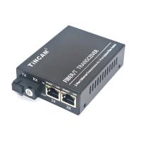 China TiNCAM Factory  10/100Mbps 1 Fiber 2 PoE Port Fiber Media Converter IEEE 802.3af/at 20km Single Mode Single Fiber 1310nm SC 48W Power Adapter TBC-PSF4312E-S20A for sale
