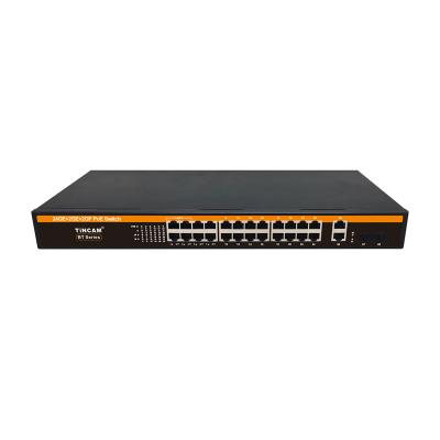 China 28 Port Gigabit AI Smart PoE Switch 24 10/100/1000Mbps PoE+ Ports 4 BT 60W PoE++ Ports 2 RJ45 Uplink 2 SFP IEEE 802.3af at bt Unmanaged 400W TBC-PSDL5124U-4PF for sale