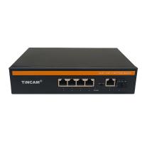 China TiNCAM 4-Port 10/100/1000Mbps PoE Switch with 1 Gigabit Uplink Ports 1 Giga SFP Fiber Port IEEE 802.3af/at 30W per Port VLAN Built-in power supply 65W  TBC-PS5106N-1PF for sale