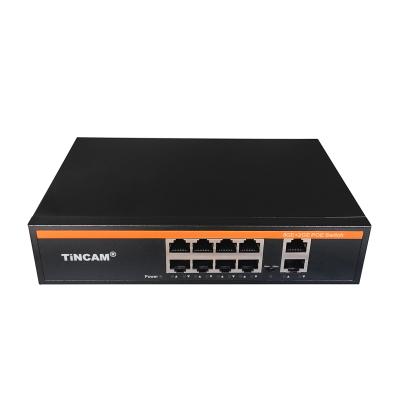 China TiNCAM 8-Port 10/100/1000Mbps PoE Switch with 2 Gigabit Uplink Ports IEEE 802.3af/at 30W per Port VLAN Built-in power supply 120W  TBC-PS5110N for sale