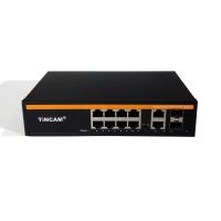 China TiNCAM AI Watchdog 8-Port 10/100/1000Mbps PoE Switch with 2 Gigabit Uplink Ports 2 Giga SFP Fiber Port IEEE 802.3af/at 30W per Port VLAN Built-in power supply 120W  TBC-PS5112N-4PF for sale