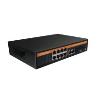 China TiNCAM 8-Port 10/100/1000Mbps PoE Switch with 2 Gigabit Uplink Ports 2 Giga SC Fiber Port Single Mode Single Fiber 20KM 1310nm 1550nm IEEE 802.3af/at Built-in power supply 120W  TBC-PSF5112N-2S20AB for sale