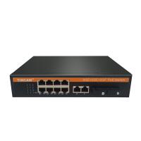 China TiNCAM 8-Port 10/100/1000Mbps PoE Switch with 2 Gigabit Uplink Ports 2 Giga SC Fiber Port Single Mode Single Fiber 20KM 1310nm 1550nm IEEE 802.3af/at Built-in power supply 120W  TBC-PSF5112N-2S20AB for sale