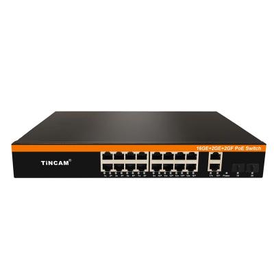 China 20 Port Gigabit PoE Switch Ethernet Switch with 16 PoE+ Ports 2 Gigabit RJ45 Uplink 2 Gigabit SFP Slots IEEE 802.3af/at 200W or 300W Rackmount TBC-PS5116N-4PF for sale