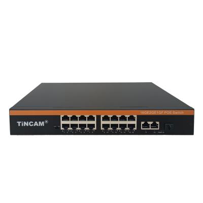 China 19 Port Gigabit PoE Switch 19-Port Ethernet Switch with 16 PoE+ Ports 2 Gigabit RJ45 Uplink 1 Gigabit SFP Slots IEEE 802.3af/at 200W or 300W Rackmount TBC-PS5116N-3PF for sale