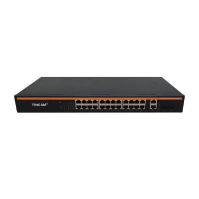 China 24 Port Gigabit PoE Switch 28-Port Ethernet Switch with 24 PoE+ Ports 2 Gigabit RJ45 Uplink 2 Gigabit SFP Slots IEEE 802.3af/at 300W or 400W 1U Rack Mount TBC-PSL5124U-4PF for sale