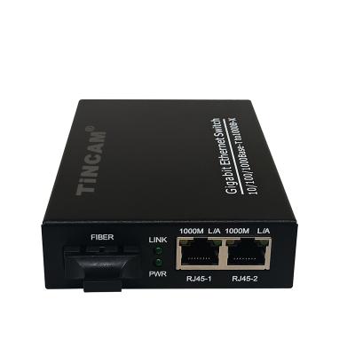 China TiNCAM Gigabit 2-Port PoE Fiber Switch Media Converter 20km Single-Mode Dual Fiber SC External power adapter 48W 1000Mbps Ethernet to Fiber for IP Cameras WiFi APs & CCTV Networks – TBC-PSF5102E-D20 for sale