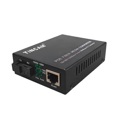 China TiNCAM Gigabit PoE+ Fiber Media Converter 20km Single-Mode Single Fiber SC 48W PoE Power Supply 1000Mbps Ethernet to Fiber for IP Cameras WiFi APs & CCTV Networks – TBC-PSF5101E-S20A for sale